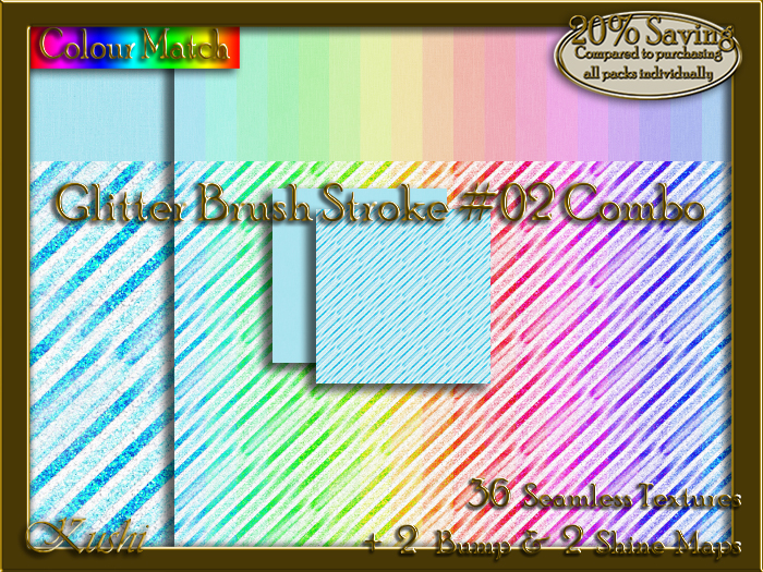 Second Life Marketplace - Glitter Brush Stroke #02 COMBO Texture Bundle